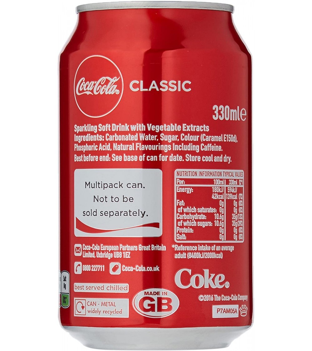 Coca Cola Classic 330ml Cans - Pack of 30 | Timeless Taste and Refreshment
