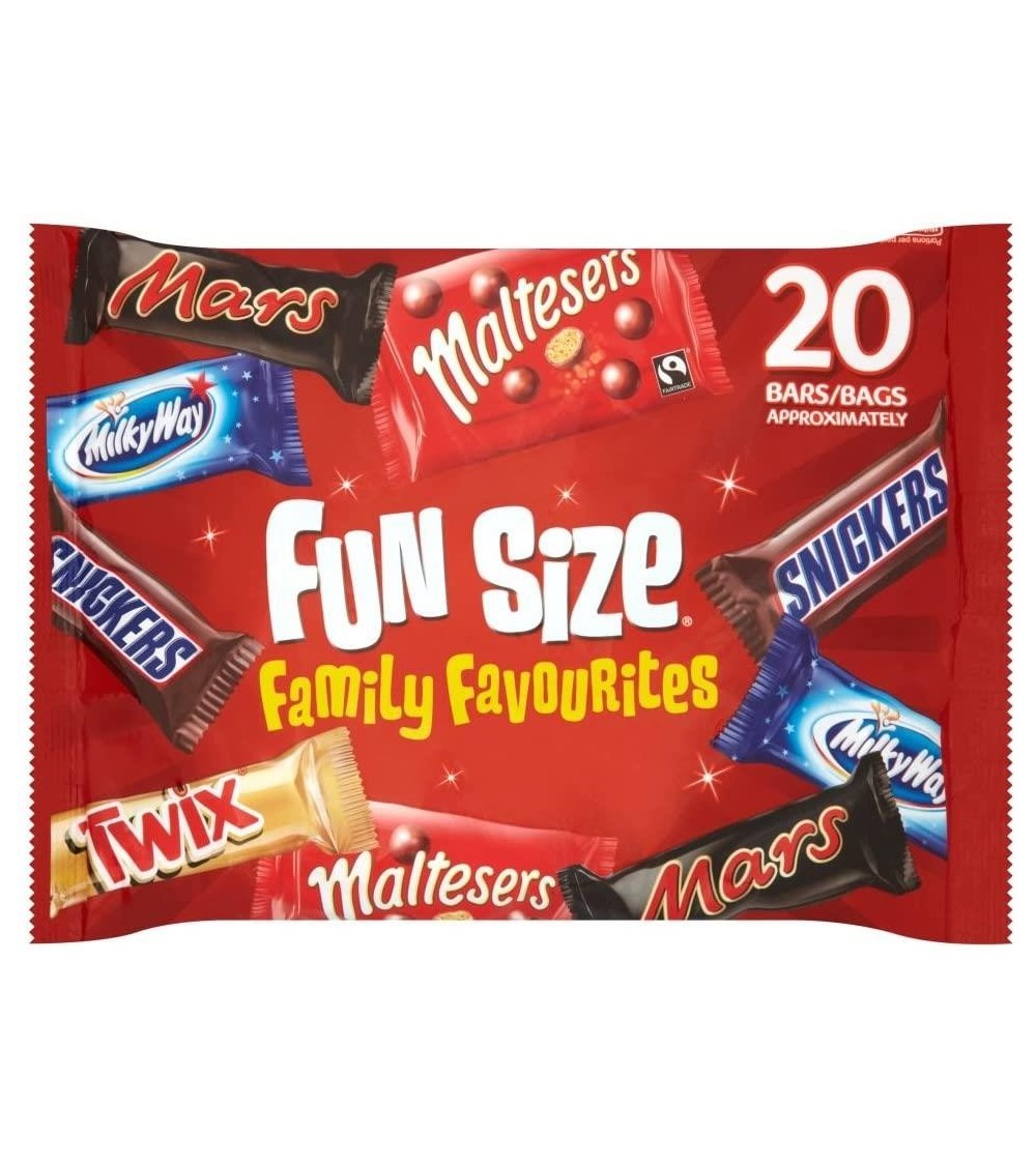 Family Favourites Fun Size Multipack 358g, 20 Bars/Bags - Delightful ...