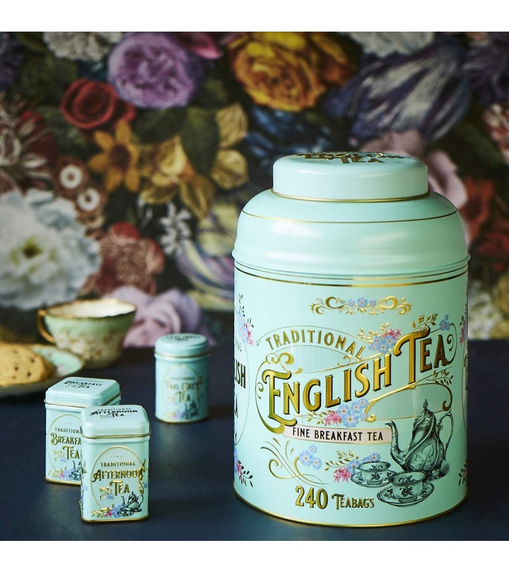 Traditional English Tea Gift Tin With Cady 240 Tea Bags