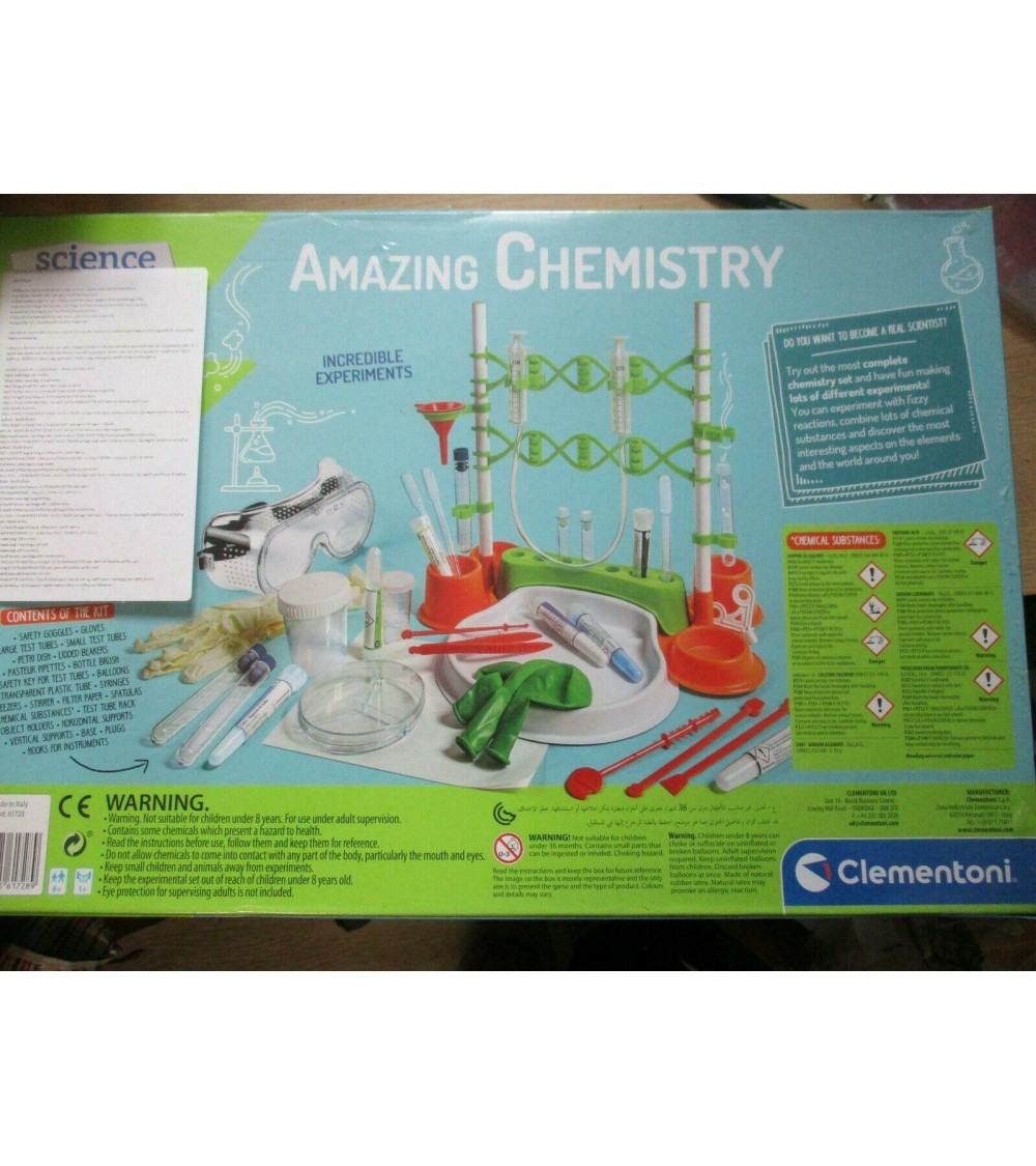 Clementoni Amazing Chemistry Scientific 180 Experiments learn & Play ...