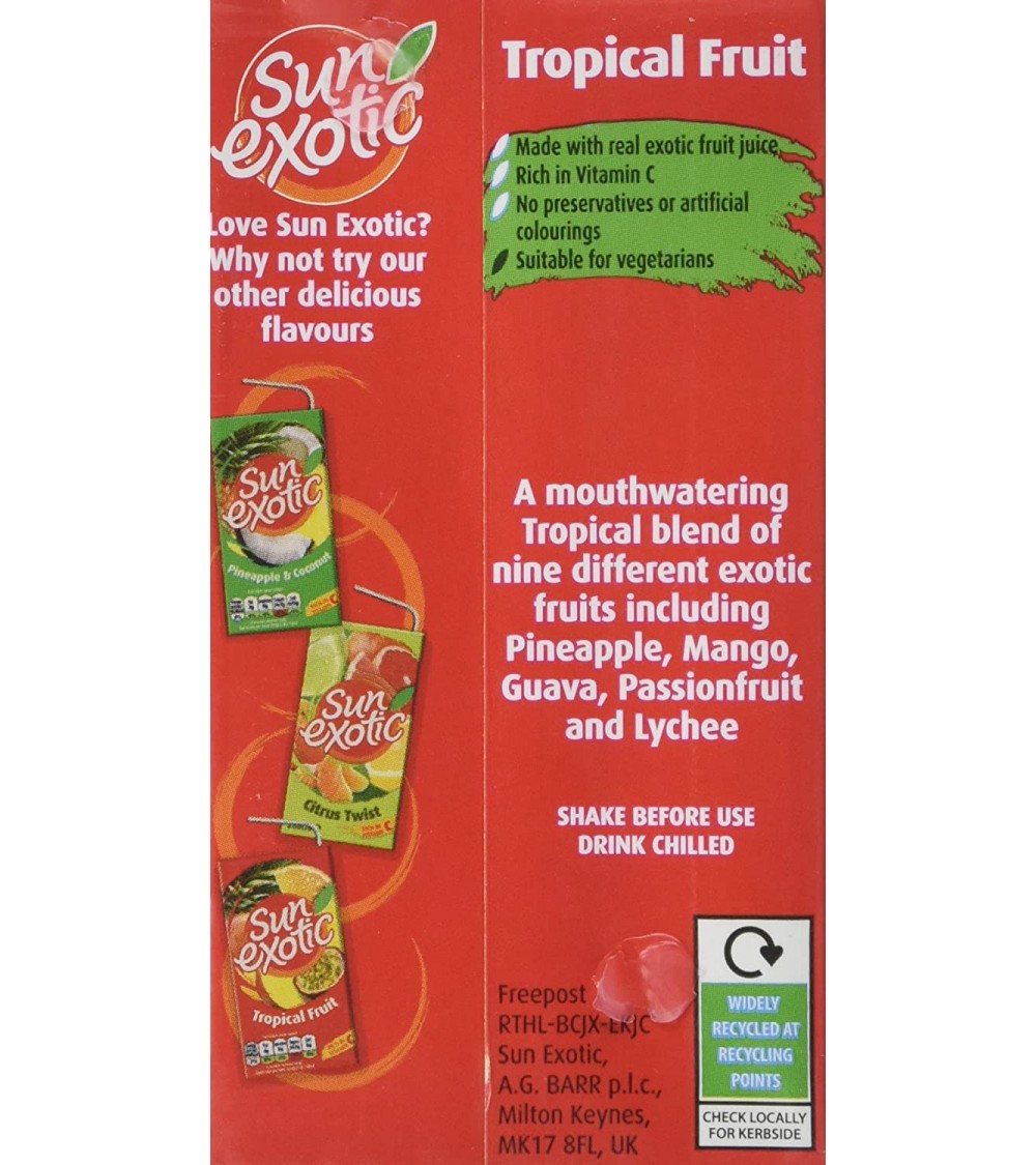 Sun Exotic Tropical Fruit Juice 288ml pack of 27