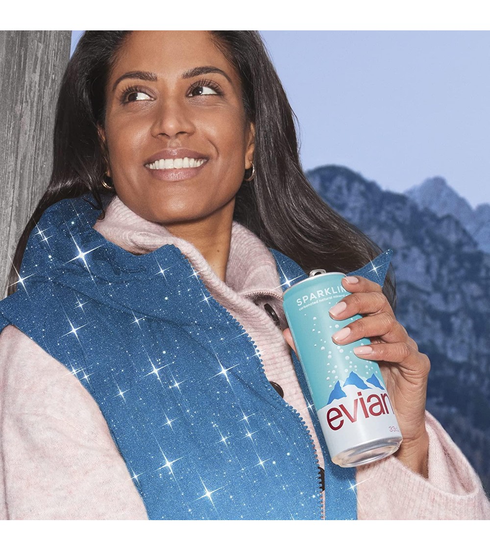 Evian Sparkling Water 330ml Can (Pack of 24)
