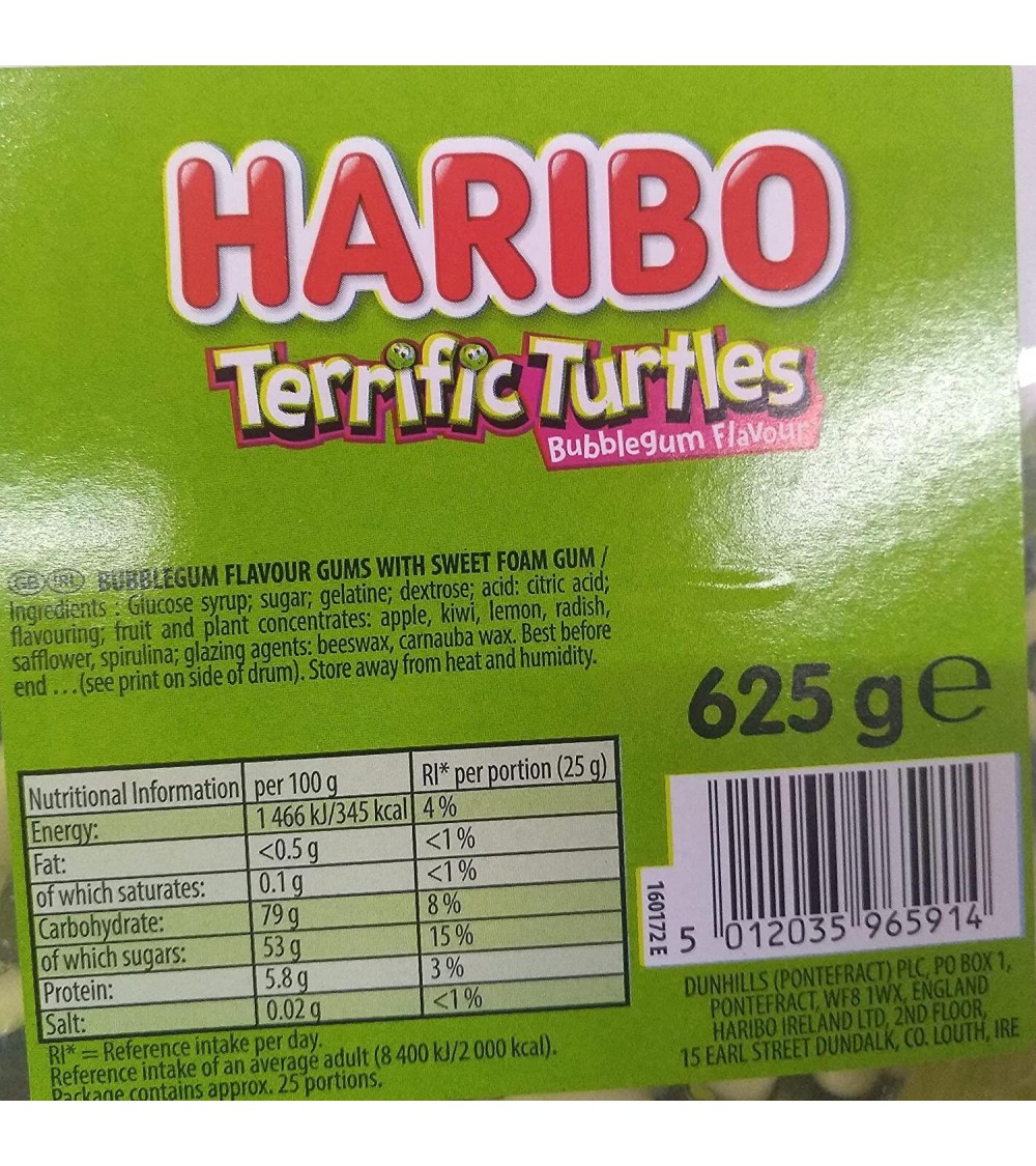 Haribo Terrific Turtle -Tub Of 250 Pieces
